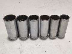 Snap-On 1/2" Drive SAE 12 Point Deep Chrome Socket Set - Kraft Auction ...