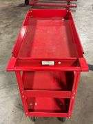 3-Tier Red Metal Utility Cart - Kraft Auction Service, LLC