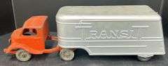 (N) Vintage Kingsbury Toys Transit Van Pressed Steel Tractor-Trailer ...