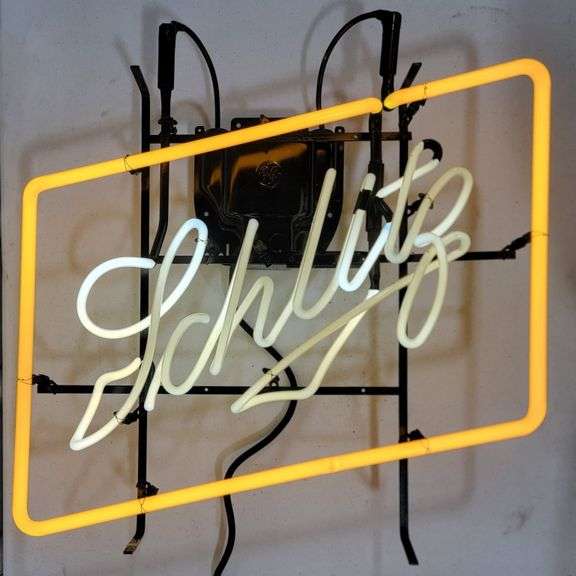 1950's Schlitz Beer Rhomboid Neon Advertising Sign - Kraft Auction ...