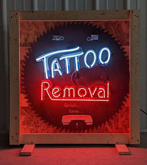 Custom 2-Color Tattoo Removal Buzz Saw Neon Sign - Kraft Auction ...