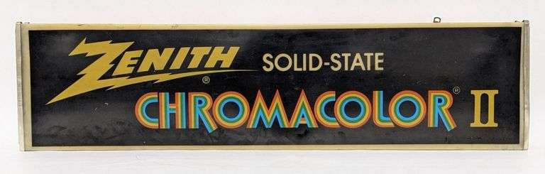 Vintage Zenith Chromacolor II Advertising Light - Kraft Auction Service ...