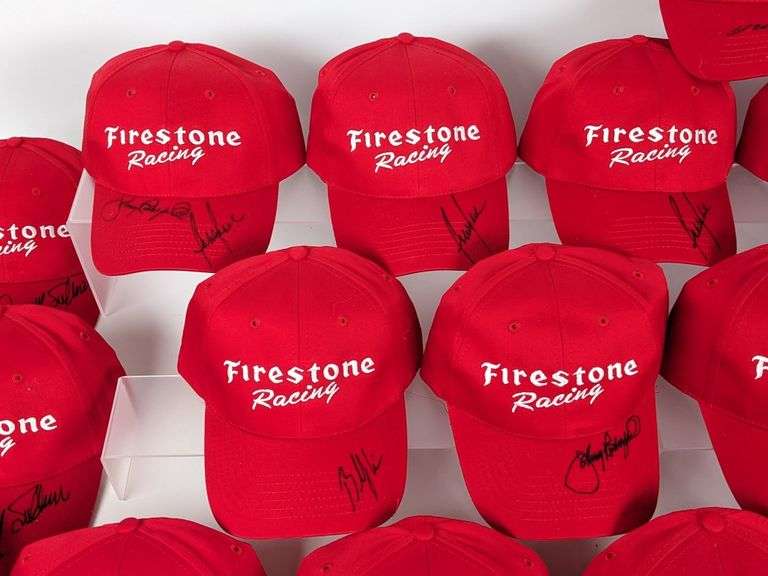 (24) Signed Firestone Racing Snapback Hats - Kraft Auction Service, LLC