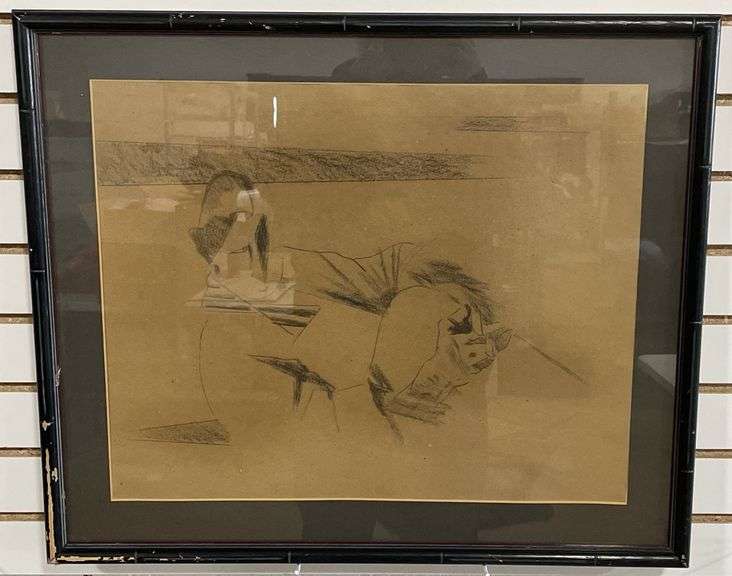 (RK) Abstract Pencil Drawing 26 1/2” x 22 1/4” - Kraft Auction Service, LLC