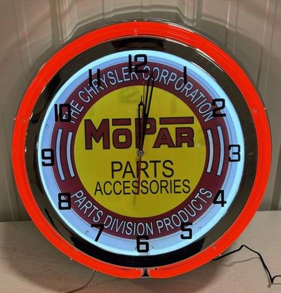 Custom Mopar Neon Clock - Kraft Auction Service, LLC