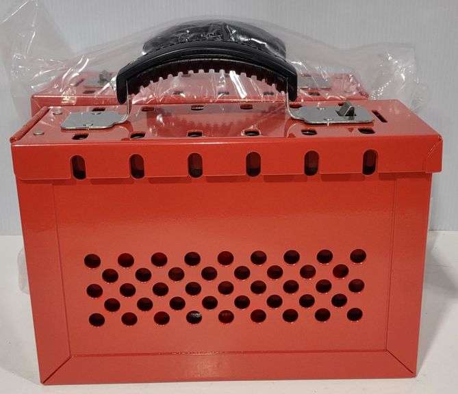 Master Lock Lockout Tagout Portable Group Red Lock Boxes (9"×3.5"×8 ...