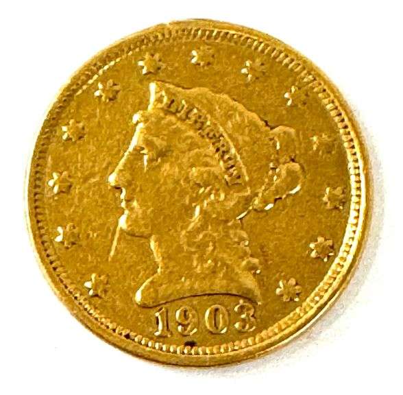 1903 Liberty Head Gold 2 1/2 Dollar Coin - Kraft Auction Service, LLC