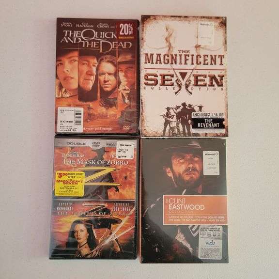 Western Themed DVD Include The Magnificent Seven, The Clint Eastwood Collection, Rio Bravo, And ...