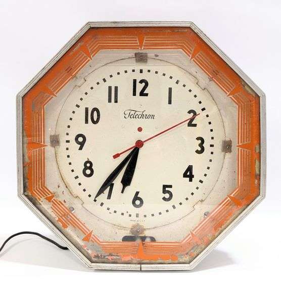 Early Telechron Neon Product Neon Countertop Clock - Kraft Auction ...