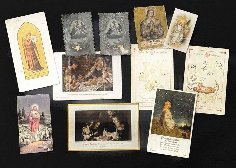 (11) Antique German Prayer Devotional Cards - Kraft Auction Service, LLC