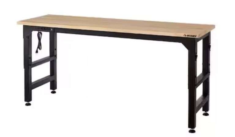 (EZ) Husky 72"Wx23"D Adjustable Height Black Workbench - Kraft Auction ...