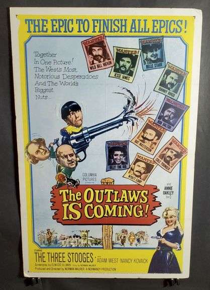 1964 Three Stooges "The Outlaws is Coming" Poster - Kraft Auction ...