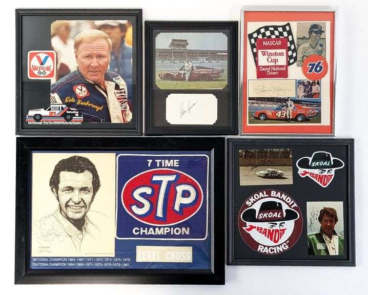 (5) Framed Nascar Photos and Cut Signatures - Kraft Auction Service, LLC