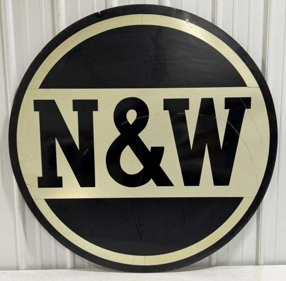 4ft Vintage Norfolk & Western Railway N&W Sign - Kraft Auction Service, LLC