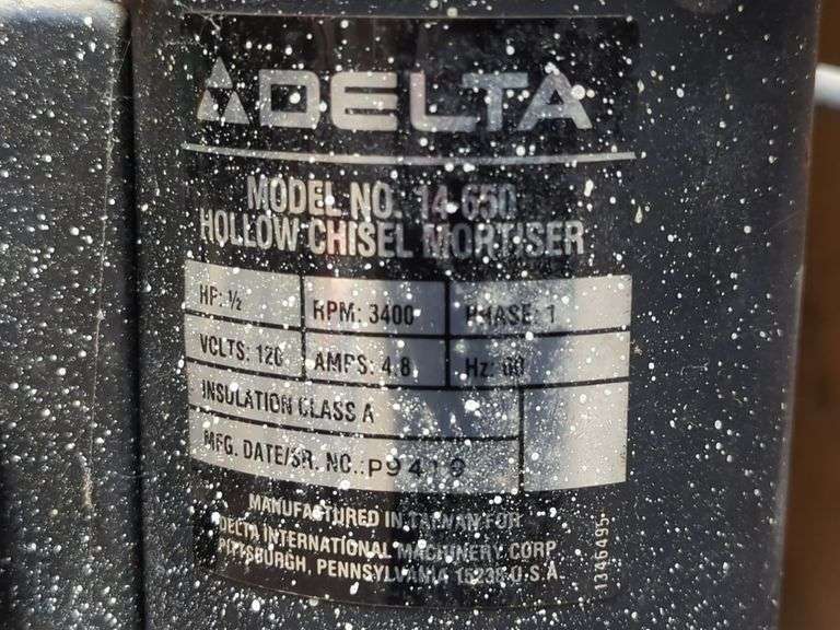 Delta Hollow-Chisel Mortiser Model #14-650 - Kraft Auction Service, LLC