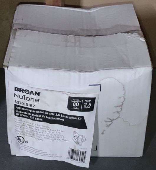Broan 80 CFM 2.5 Sones 120V Bath Exhaust Fan ( Model SPK80L) - Kraft Auction Service, LLC