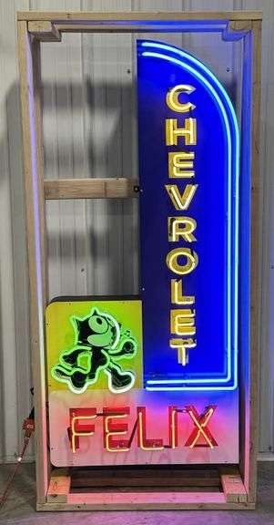 SST Custom Felix Chevrolet Neon Sign 72x33 - Kraft Auction Service, LLC
