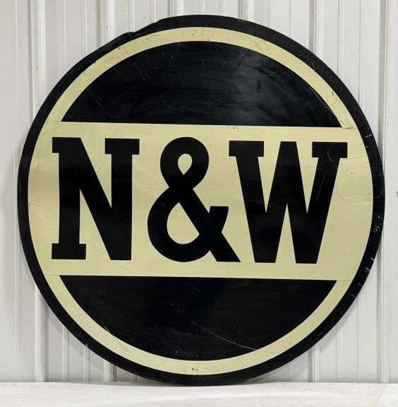 4ft Vintage Norfolk & Western Railway N&W Sign - Kraft Auction Service, LLC