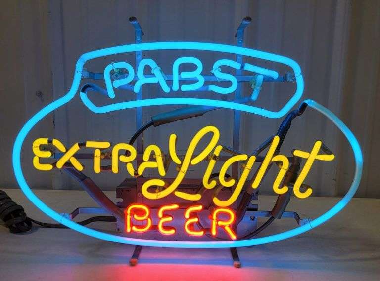 Vintage Pabst Extra Light Beer Neon Sign - Kraft Auction Service, LLC