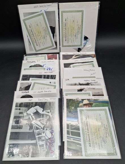 (J) Authenticated Celebrity Autographed photos with certificates of ...