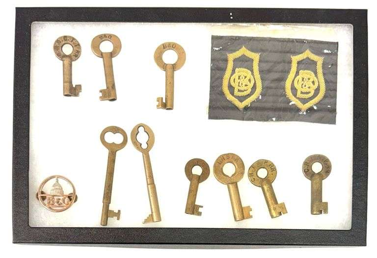 B&O, IHB, CRI, & Adlake Brass Railroad Key Collection - Kraft Auction ...