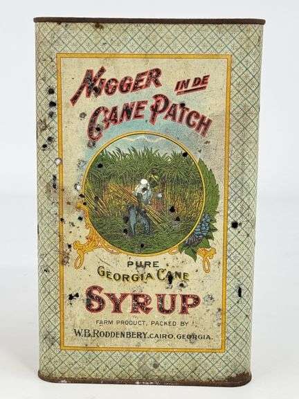 Early Black Americana In De Cane Patch Syrup Can - Kraft Auction ...