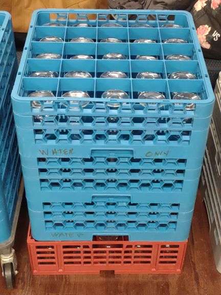 Glass Wine Glasses (3"×5.5") w/ Stackable Glass Storage Racks *(Bidding ...