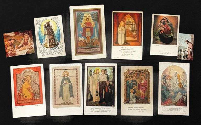 (10) Antique German Prayer Devotional Cards - Kraft Auction Service, LLC