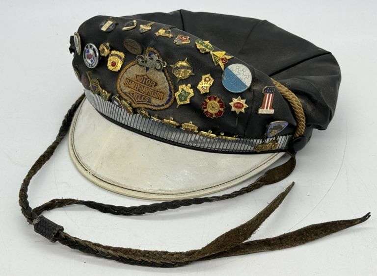 1940s Harley-Davidson Captains Hat Full Of Pins - Kraft Auction Service ...