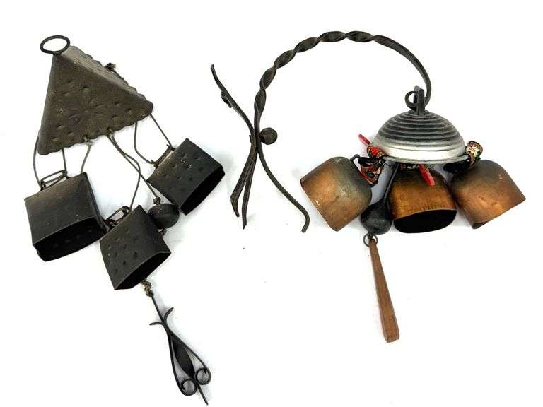 Two Vintage German Cowbell Windchimes - Kraft Auction Service, LLC