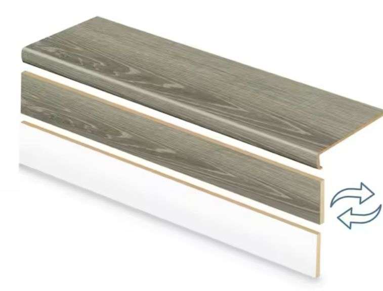 (CW) Cap A Tread STERLING OAK Vinyl Stair Tread & Reversible Riser Kit ...