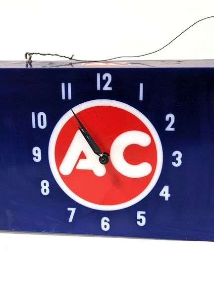 Vintage AC Spark Plugs Lighted Advertising Clock - Kraft Auction ...