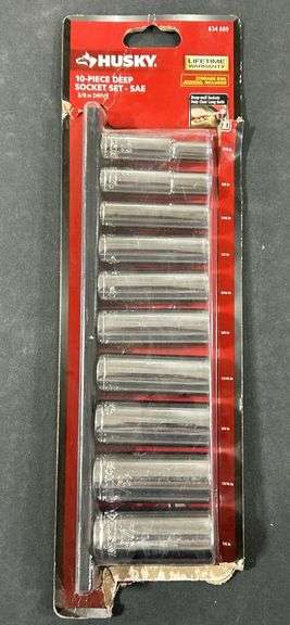 (EZ) Husky 10 Pc. 3/8" Deep Socket Set - SAE - Kraft Auction Service, LLC