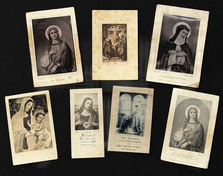 (7) Antique German Prayer Devotional Cards - Kraft Auction Service, LLC