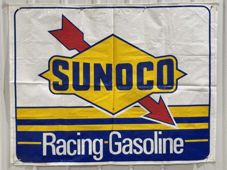 Vintage Sunoco Racing Gasoline Banner 58x45 - Kraft Auction Service, LLC