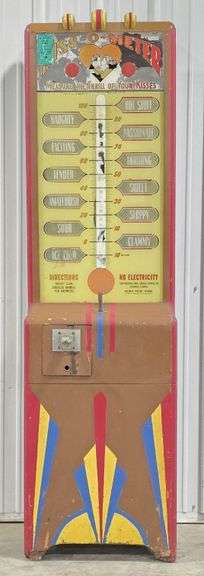 Exhibit Supply Co. Kiss-O-Meter Coin-Op Machine - Kraft Auction Service ...