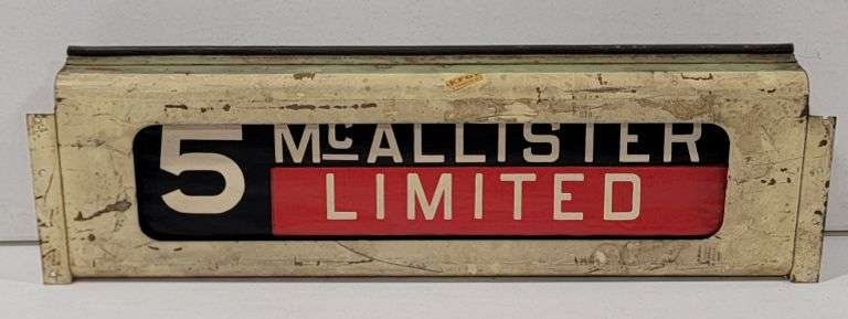 Vintage Metal Case Scrolling Bus Destination Sign - Kraft Auction ...