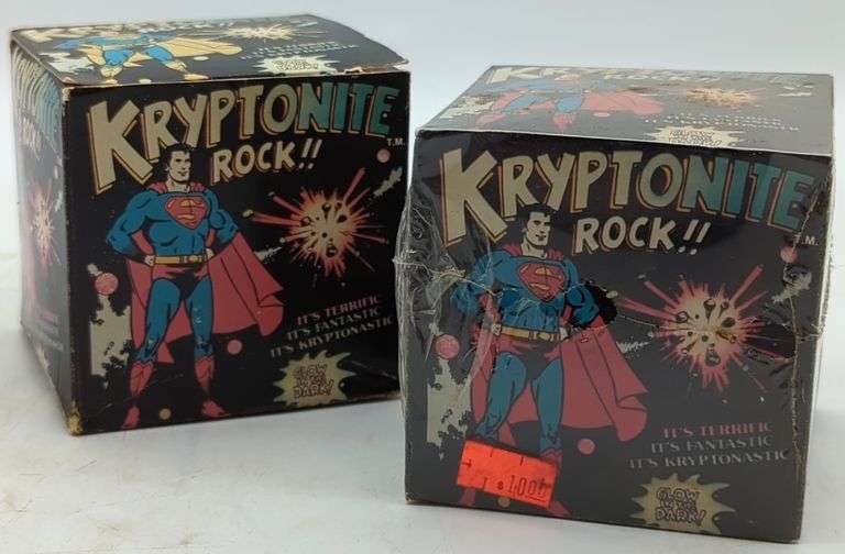 (J) 1977 DC Kryptonite Rock in Box (1 Sealed) Glows in the Dark ...