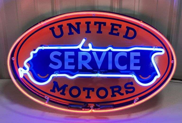 Custom United Motors Neon Sign - Kraft Auction Service, LLC