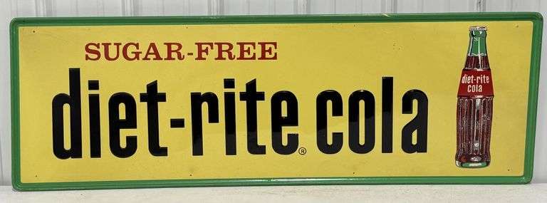 Vintage SST Diet-Rite Cola Embossed Sign 54x18 - Kraft Auction Service, LLC