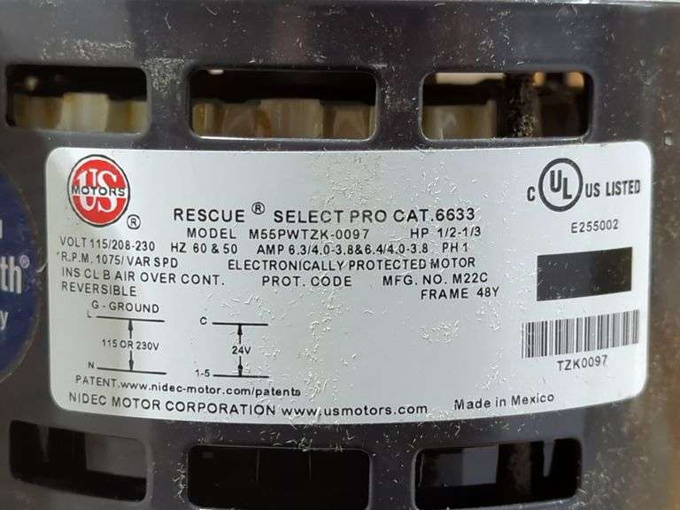 RESCUE Select Pro 1/2 HP Motor (Model M66PWTZK-0097) w/Box - Kraft ...
