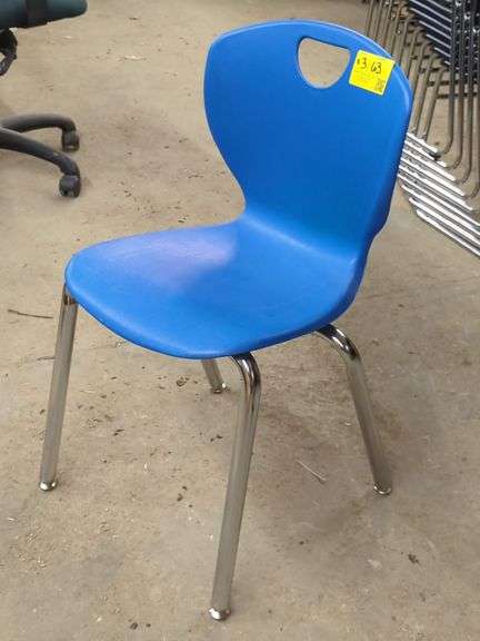 Blue Plastic Stackable Chairs - Kraft Auction Service, LLC