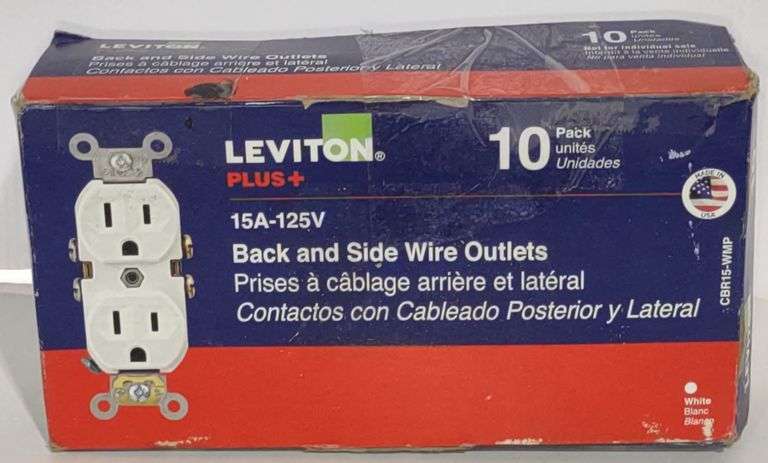 Leviton Plus+ Back & Side Wire Outlets (CBR15-WMP) - Kraft Auction ...