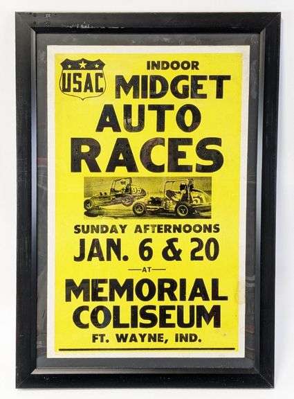 1974 Midget Auto Races Ft. Wayne Poster - Kraft Auction Service, LLC
