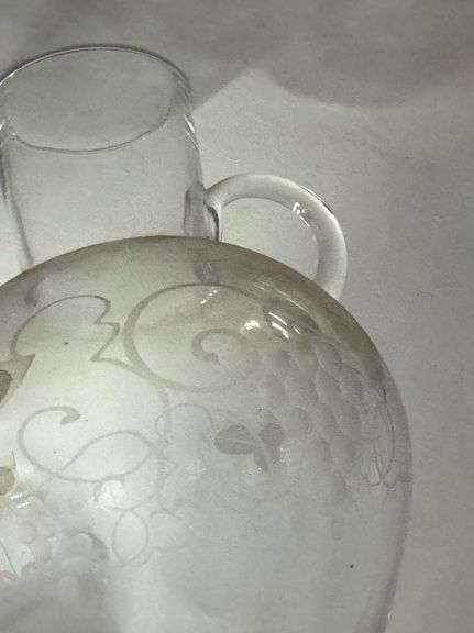 Antique Etched Crystal Wine Aerator and Wrought Irn Stand - Kraft ...