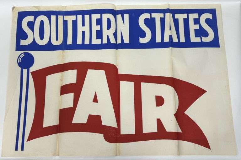 Large Vintage Southern States Fair Poster 41 x 28 - Kraft Auction ...