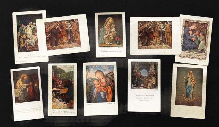 (10) Antique German Prayer Devotional Cards - Kraft Auction Service, LLC