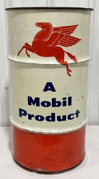 Vintage Mobil 16 Gallon Mobilgrease Can - Kraft Auction Service, LLC