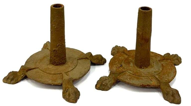 Two Cast Iron 4 Leg Claw Foot Flag Stand Holders - Kraft Auction ...