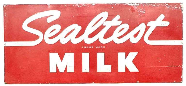 Antique Embossed Tin Sealtest Milk Sign - Kraft Auction Service, LLC